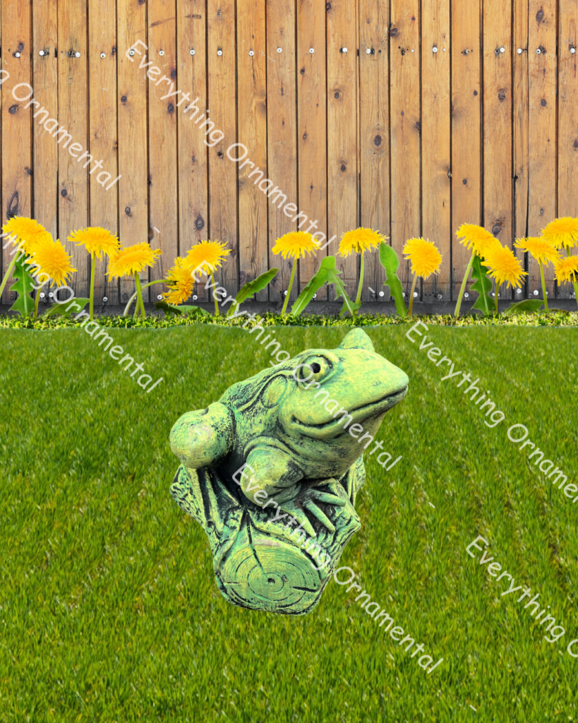 1 Frog on a Log Garden Ornament - Everything Ornamental