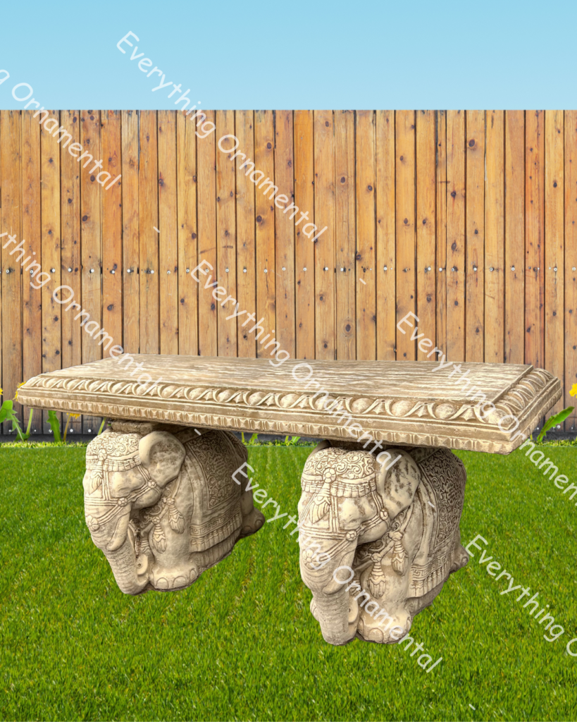 Elephant Garden Bench - Everything Ornamental