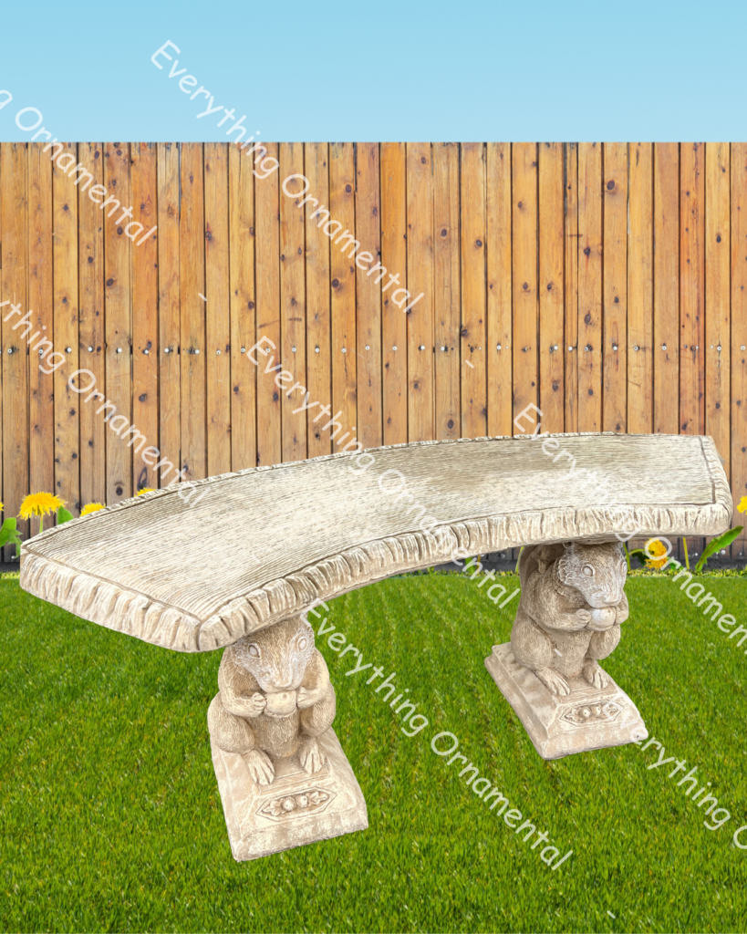Squirrel Garden Bench - Everything Ornamental